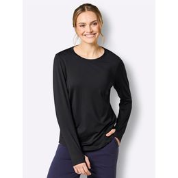 Trainingsshirt Catamaran "Funktions-Shirt", Damen, Gr. 40/42, schwarz, 90% Polyester, 10% Elasthan, R&uuml;ckenteil:100% Polyester, unifarben, U-Boot-Ausschnitt, Shirts