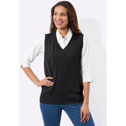 Pullunder Casual Looks "Pullunder", Damen, Gr. 50, schwarz, 100% Baumwolle, unifarben, Pullover Pullunder
