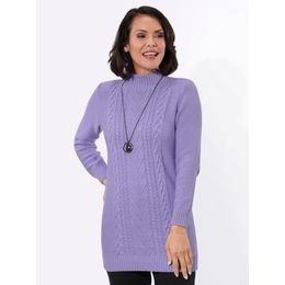 Longpullover Casual Looks "Longpullover", Damen, Gr. 36, lila (lavendel), 100% Baumwolle, unifarben, Pullover Longpullover