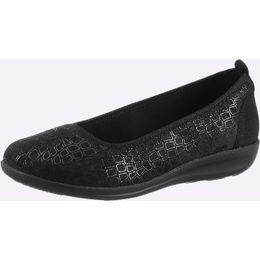 Ballerina Casual Looks, Damen, Gr. 36, schwarz, Textil, Veloursleder, Schuhe Ballerina