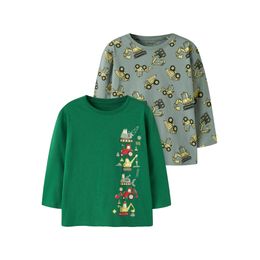 name it Jungen Langarmshirt "NMMVELDO 2P LS NREG TOP"gr&uuml;n milieu pack:verdant gr&uuml;n, Gr. 98, Jersey, Obermaterial: 100% Baumwolle, Shirts, Baumwolle,