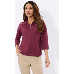 Sweatshirt Inspirationen, Damen, Gr. 52, bordeaux, 50% Modal, 44% Polyester, 6% Elasthan, unifarben, Sweatshirts Sweatshirt