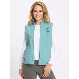 Fleeceweste Classic Basics, Damen, Gr. 48, mint, 100% Polyester, gebl&uuml;mt, gemustert, Westen Fleeceweste