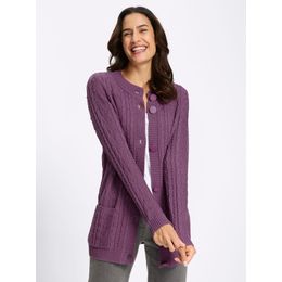 Strickjacke Inspirationen, Damen, Gr. 36, violett, 50% Baumwolle, 50% Polyacryl, unifarben, Strickjacken Strickjacke
