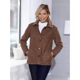 Boucl&egrave;jacke Classic Basics, Damen, Gr. 40, schoko, 100% Polyester, unifarben, Jacken