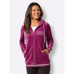 Langjacke feel good, Damen, Gr. 36/38, malve, 80% Baumwolle, 20% Polyester, unifarben, Jacken Langjacke