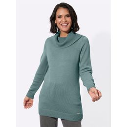 Longpullover Casual Looks "Longpullover", Damen, Gr. 50, gr&uuml;n (jade), 50% Baumwolle, 50% Polyacryl, unifarben, Pullover Longpullover