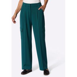 Cargohose Inspirationen, Damen, Gr. 42, Normalgr&ouml;&szlig;en, petrol, 75% Polyester, 20% Viskose, 5% Elasthan, unifarben, Hosen Cargohose
