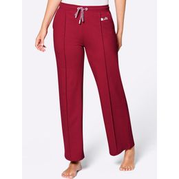 Wellnesshose feel good, Damen, Gr. 36/38, Normalgr&ouml;&szlig;en, kirsche, wei&szlig;, 50% Baumwolle, 50% Polyester, unifarben, Hosen