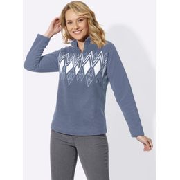Fleeceshirt Classic Basics "Fleece-Shirt", Damen, Gr. 46, sesam, 100% Polyester, gemustert, mehrfarbig, Shirts