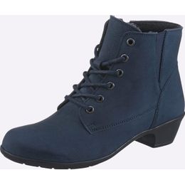 Stiefelette Casual Looks, Damen, Gr. 36, dunkelblau, Nubukleder, Schuhe Stiefelette