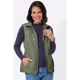 Steppweste Casual Looks, Damen, Gr. 40, khaki, 100% Polyester, Wattierung:100% Polyester, unifarben, Westen Steppweste