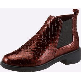 Stiefelette Casual Looks, Damen, Gr. 39, braun, Lackleder, Schuhe Stiefelette