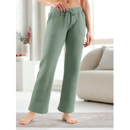 Wellnesshose feel good, Damen, Gr. 40/42, Normalgr&ouml;&szlig;en, jade, 62% Baumwolle, 35% Polyester, 3% Elasthan, gemustert, Hosen