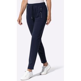 Schlupfhose Casual Looks, Damen, Gr. 52, Normalgr&ouml;&szlig;en, marine, 76% Polyester, 20% Viskose, 4% Elasthan, unifarben, Hosen Schlupfhose