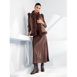 Lederimitatweste Heine, Damen, Gr. 34, schoko, 100% Polyester, unifarben, Westen