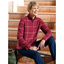Fleeceshirt Classic Basics "Fleece-Shirt", Damen, Gr. 46, dunkelrot, ecru, kariert, 100% Polyester, gemustert, kariert, mehrfarbig, Shirts
