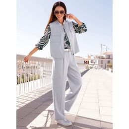 Kurzweste Inspirationen, Damen, Gr. 42, grau, meliert, 75% Polyester, 20% Viskose, 5% Elasthan, unifarben, Westen