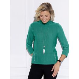 Strickpullover Classic Basics "3/4-Arm-Pullover", Damen, Gr. 38, smaragd, 100% Polyacryl, unifarben, Pullover Strickpullover