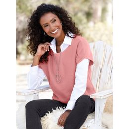 Pullunder Heine "Pullunder", Damen, Gr. 40, rosenholz, 100% Baumwolle, unifarben, Pullover Pullunder