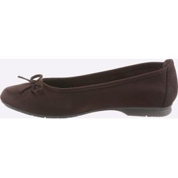 Ballerina Jana, Damen, Gr. 37, braun (schoko), Textil, Schuhe Ballerina