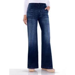 Bequeme Jeans Heine, Damen, Gr. 34, Normalgr&ouml;&szlig;en, dunkelblau, 99% Baumwolle, 1% Elasthan, unifarben, lang, Jeans