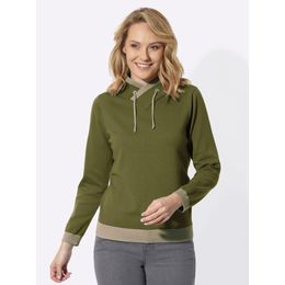 Strickpullover Classic Basics "Langarm-Pullover", Damen, Gr. 44, oliv, schlamm, 100% Baumwolle, gemustert, mehrfarbig, Pullover Strickpullover