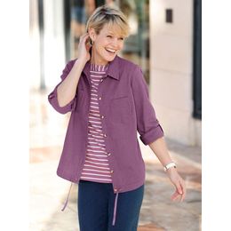Hemdbluse Classic Basics, Damen, Gr. 54, violett, 100% Baumwolle, unifarben, Blusen Hemdbluse