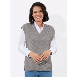 Pullunder Casual Looks "Pullunder", Damen, Gr. 52, steingrau, meliert, 70% Polyacryl, 30% Wolle, meliert, Pullover Pullunder