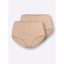 Taillenslip Sloggi, Damen, Gr. 36, 2 Stk., elfenbein, 88% Modal, 12% Elasthan, Unterhosen Taillenslip