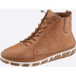 Stiefelette Gemini, Damen, Gr. 36, cognac, Glattleder, Schuhe Stiefelette