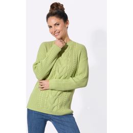 Strickpullover Inspirationen "Pullover", Damen, Gr. 54, pistazie, 50% Baumwolle, 50% Polyacryl, unifarben, Pullover Strickpullover