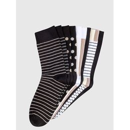 w&auml;schepur Socken W&Auml;SCHEPUR, Damen, Gr. 1/35, schwarz, elfenbein, 80% Baumwolle, 18% Polyamid, 2% Elasthan, Socken Socken