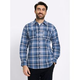 Langarmhemd Catamaran, Herren, Gr. 39/40, Normalgr&ouml;&szlig;en, mittelblau, kariert, 100% Baumwolle, gemustert, kariert, k&ouml;rpernah, Hemden