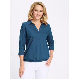 Poloshirt Classic Basics "Shirt", Damen, Gr. 56, jeansblau, 100% Baumwolle, unifarben, Shirts