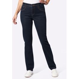 Bequeme Jeans Casual Looks, Damen, Gr. 52, Normalgr&ouml;&szlig;en, dunkelblau, 95% Baumwolle, 3% Polyester, 2% Elasthan, unifarben, lang, Jeans