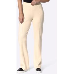 Strickhose Heine, Damen, Gr. 50, Normalgr&ouml;&szlig;en, beige (champagner), 50% Viskose, 28% Polyester, 22% Polyamid, unifarben, Hosen