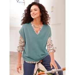 Pullunder Inspirationen "Pullunder", Damen, Gr. 36/38, jade, 70% Polyamid, 20% Viskose, 10% Polyester, unifarben, Pullover Pullunder