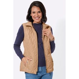 Steppweste Casual Looks, Damen, Gr. 52, camel, 100% Polyester, Wattierung:100% Polyester, unifarben, Westen Steppweste