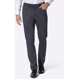 5-Pocket-Hose CLASSIC, Herren, Gr. 46, Normalgr&ouml;&szlig;en, grau (marine, meliert), 78% Polyester, 18% Viskose, 4% Elasthan, meliert, Hosen 5-Pocket-Hose