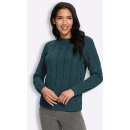 Strickpullover Classic Basics "Pullover", Damen, Gr. 38, petrol, 100% Polyacryl, unifarben, Pullover Strickpullover