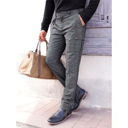 Cargohose Marco Donati, Herren, Gr. 30, Unterbauchgr&ouml;&szlig;en, anthrazit, kariert, 51% Baumwolle, 31% Polyester, 16% Viskose, 2% Elasthan, kariert, unifarben, Hosen Cargohose