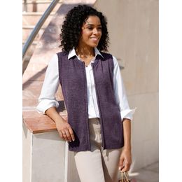 Strickweste Classic Basics, Damen, Gr. 54, feige, aubergine, meliert, 100% Polyacryl, meliert, Westen Strickweste