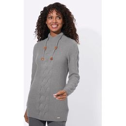 Strickpullover Casual Looks "Pullover", Damen, Gr. 40, steingrau, meliert, 50% Baumwolle, 50% Polyacryl, meliert, Pullover Strickpullover