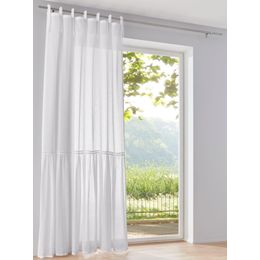 Gardine Gr. 1, wei&szlig;, B:140cm H:145cm, Polyester, Gardinen, Gardine