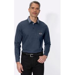 Poloshirt CLASSIC "Langarm-Poloshirt", Herren, Gr. 48/50, dunkelblau, 100% Baumwolle, unifarben, Shirts