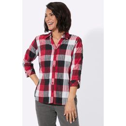 Karobluse Casual Looks, Damen, Gr. 40, rot, schwarz, kariert, 50% Polyester, 49% Baumwolle, 1% Elasthan, gemustert, kariert, mehrfarbig, Blusen Karobluse