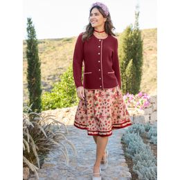 Strickjacke Classic Basics, Damen, Gr. 38, dunkelrot, rosenholz, 100% Polyacryl, gemustert, mehrfarbig, Strickjacken Strickjacke