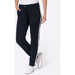 Jerseyhose Classic Basics, Damen, Gr. 19, Kurzgr&ouml;&szlig;en, marine, 60% Baumwolle, 40% Polyester, gemustert, mehrfarbig, Hosen Jerseyhose
