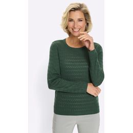 Strickpullover Classic Basics "Rundhals-Pullover", Damen, Gr. 54, moos, 100% Polyacryl, unifarben, Pullover Strickpullover